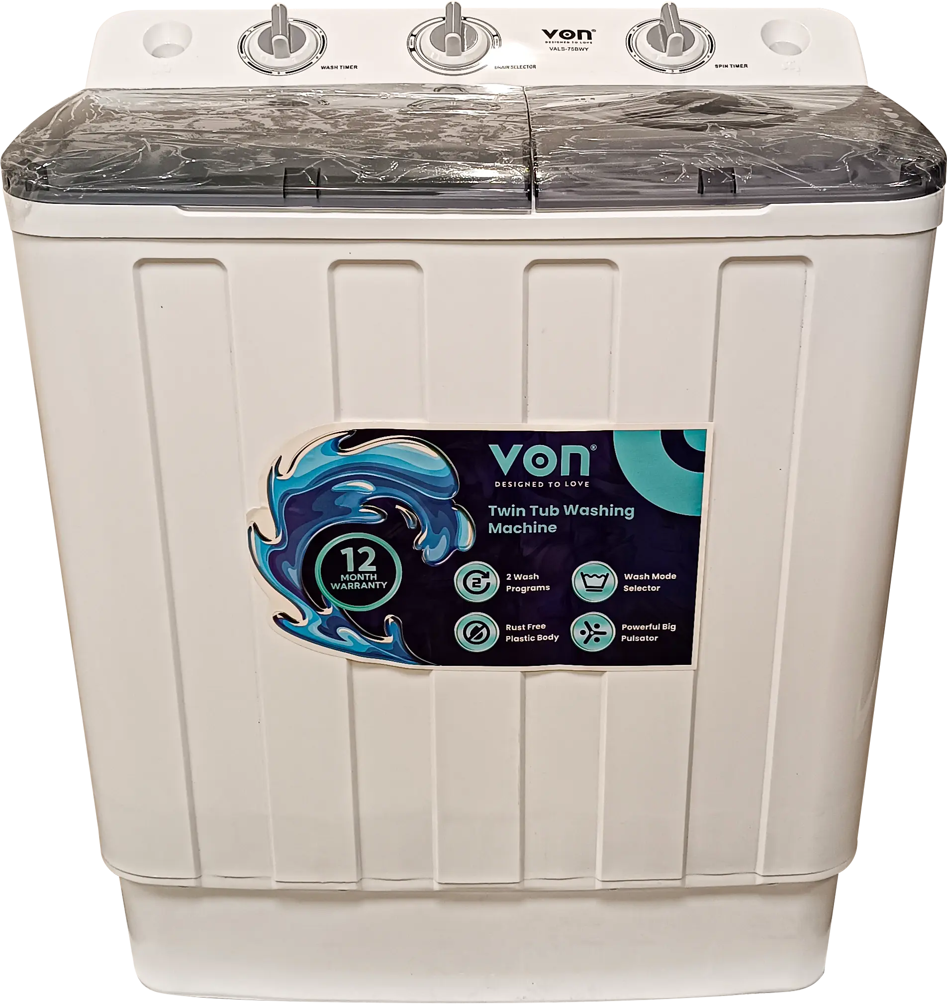 Von VALS-75BWY Twin Tub Washing Machine, white - 7.5KG | Hotpoint ...