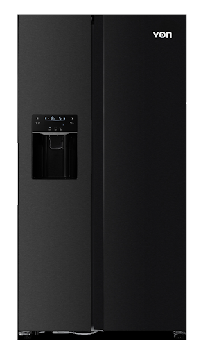 Von VRZ-520NVAK Side by Side Fridge, 513L Inverter, Dark Inox - Black ...