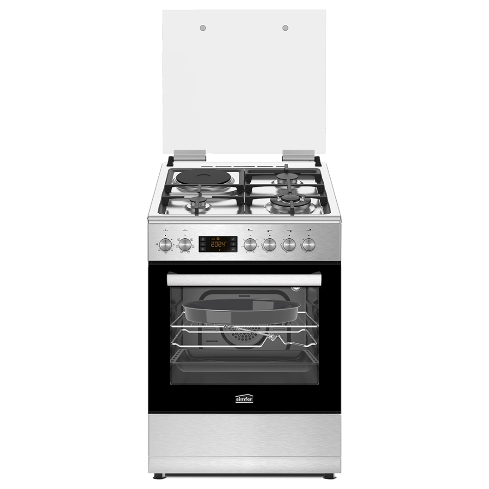 SIMFER Cooker 3 Gas + 1 Electric - F6316SEWIM, Inox Grey | Hotpoint ...