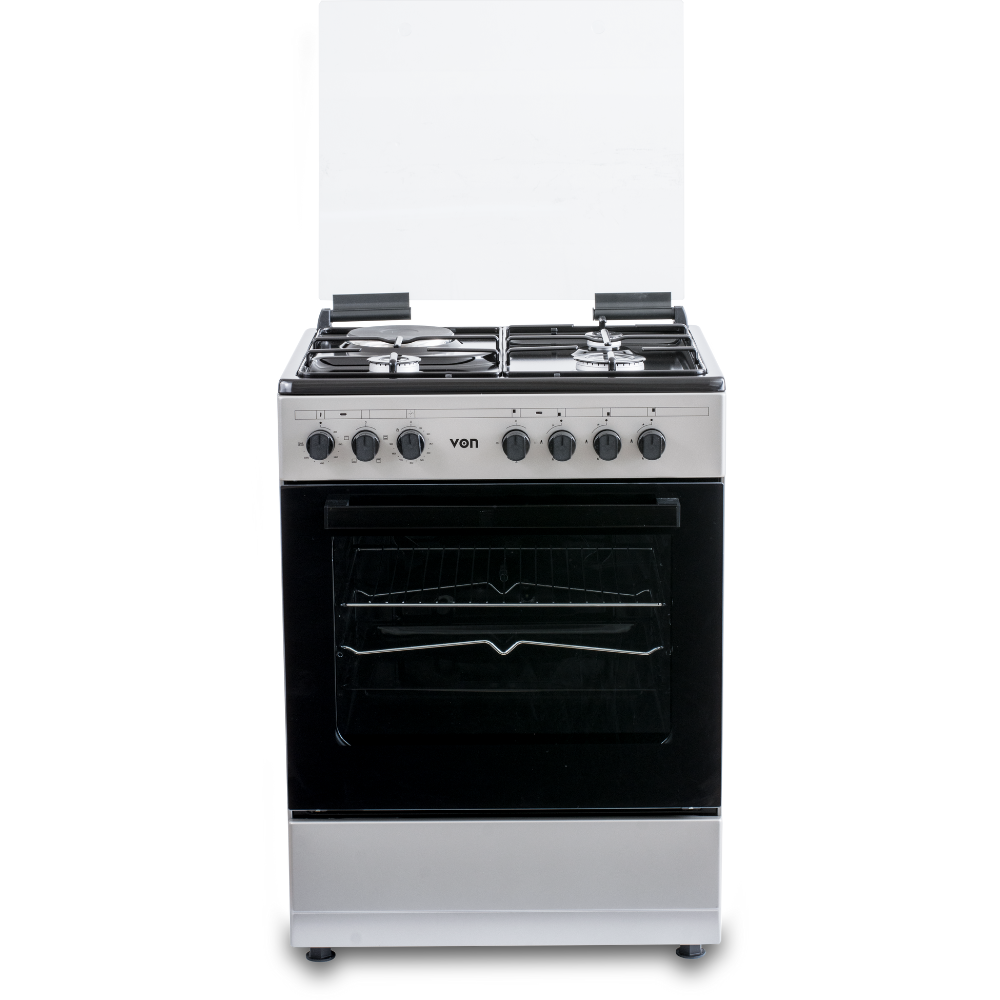 Von Cooker 3 Gas + 1 Electric - VCF653131NSY Enamel Black Inox Grey ...